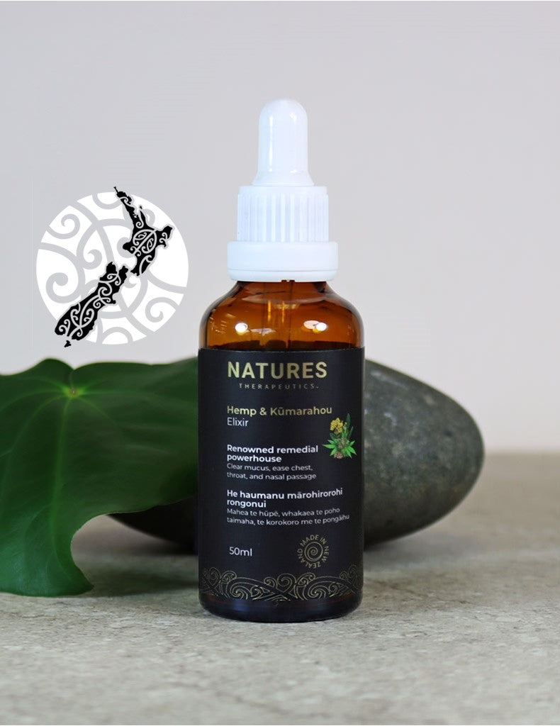 hemp & kūmarahou elixir– Natures Therapeutics
